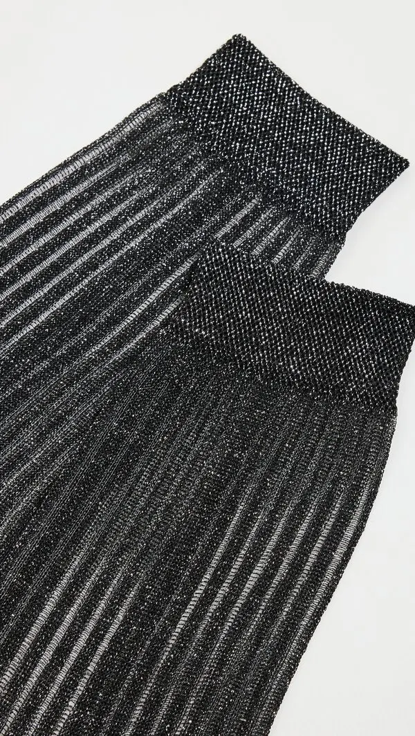 STEMS Fine Ribbed Metallic Crew Socks