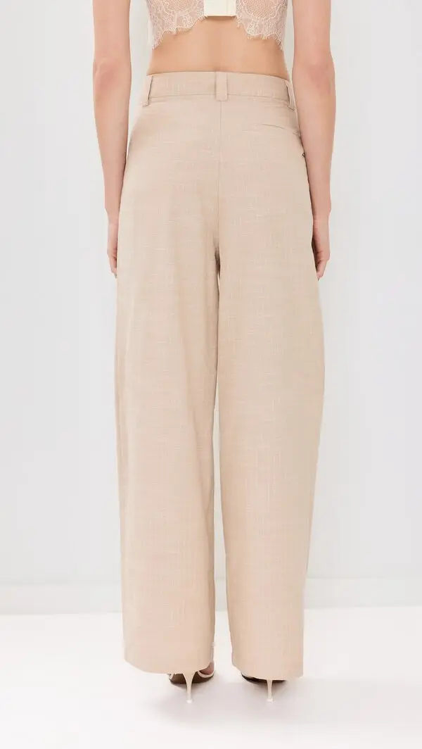 Lioness La Quinta Pinstriped Trousers - Tan Pinstripe