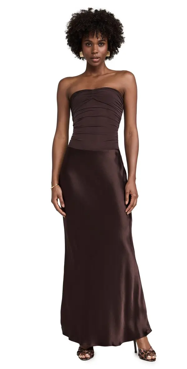 chinese dress ladies Eternity Strapless Maxi in Dark Chocolate main image 0