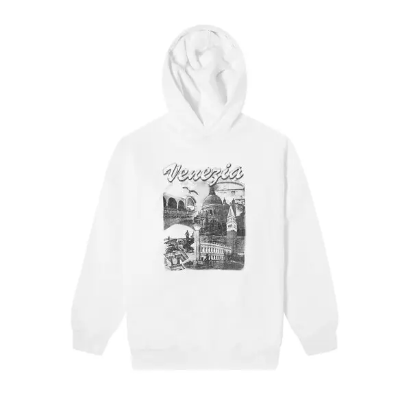 Balenciaga Venezia Print Oversized Hoodie - White
