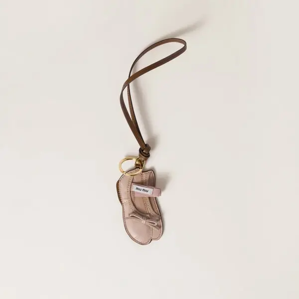 Miu Miu Miu Ballet Leather Keychain Trick - Water Lily