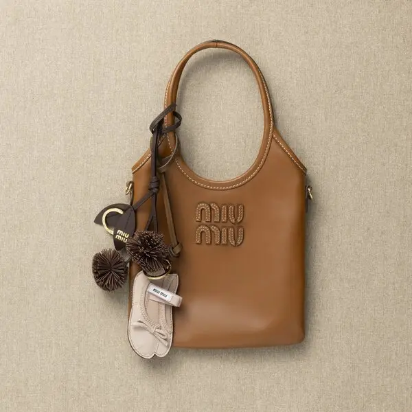 Miu Miu Miu Ballet Leather Keychain Trick - Water Lily