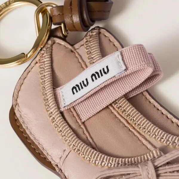 Miu Miu Miu Ballet Leather Keychain Trick - Water Lily
