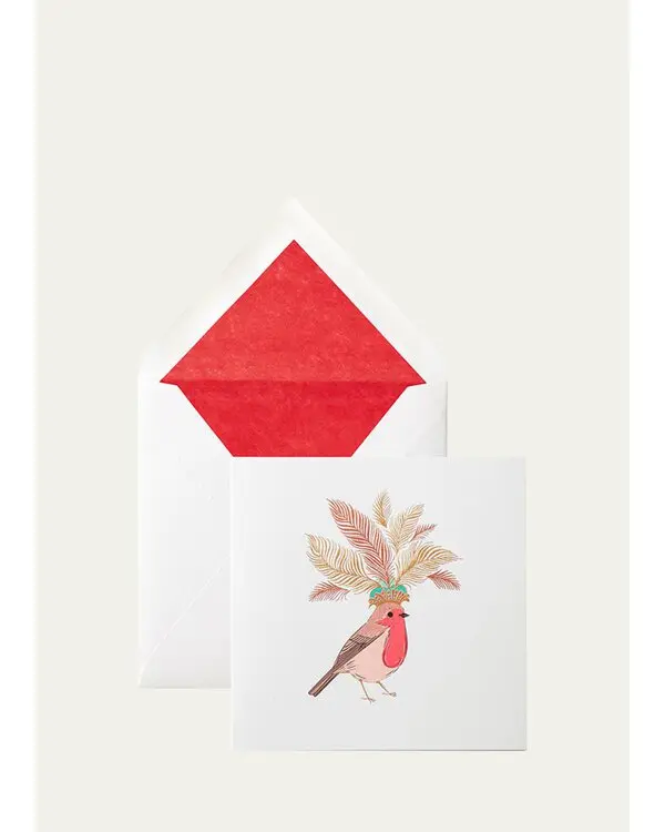 Smythson Robin Folded Cards, Set Of 10