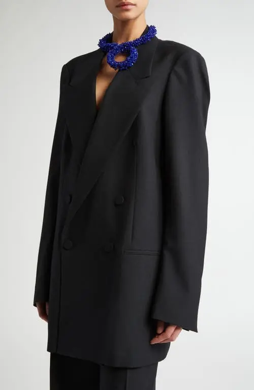 Dries Van Noten Blink Double-breasted Oversized Wool Toile Jacket