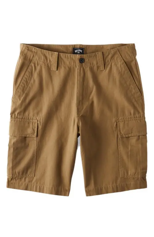 BILLABONG Flat-front Cargo Shorts - Light Khaki