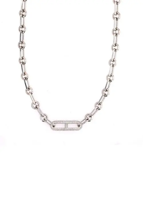Sheryl Lowe Diamond H Link Necklace - Sterling Silver