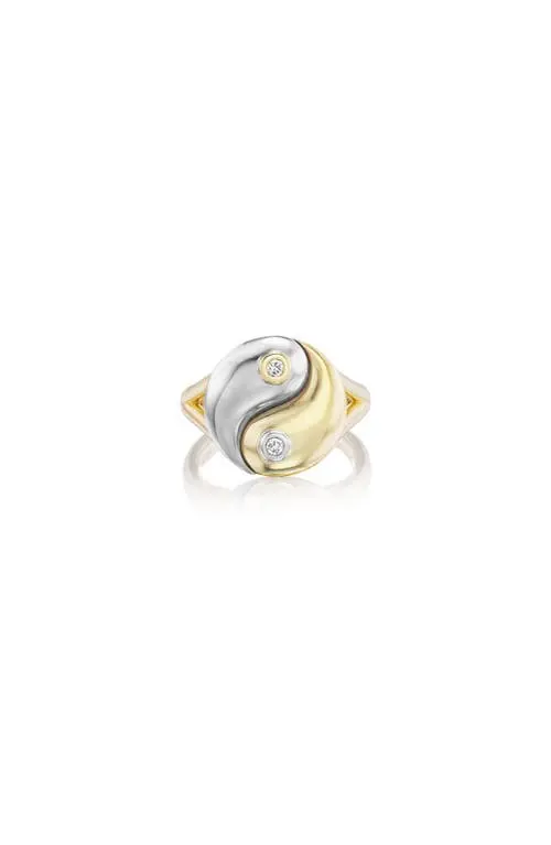 Sheryl Lowe Two Tone Yin Yang Diamond Ring