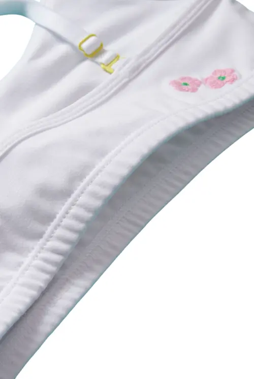 YELLOWBERRY Sunshine Embroidered Cotton Bra - White Marshmallow