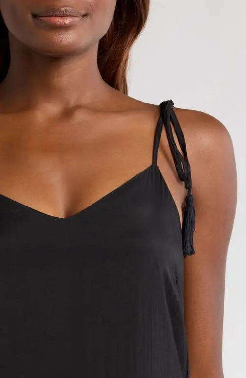 Elan Lace Tie Strap Cover-up Maxi Dress - Black