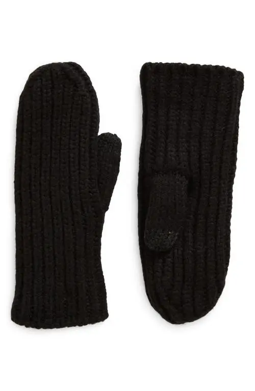 UGG Metallic Chunky Rib Mittens - Black