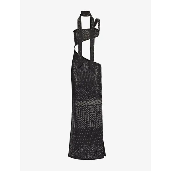 jaded london black lace dress Vivienne Lace Fringe Dress | Jaded London
