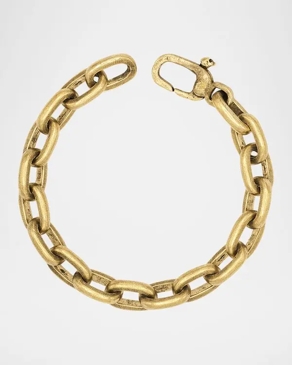 John Varvatos Distressed Brass Link Bracelet - Gold
