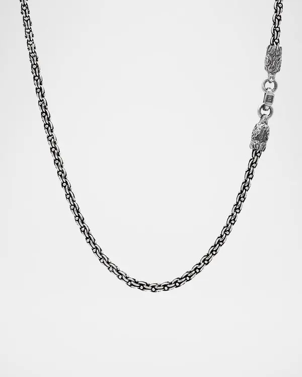 John Varvatos Sterling Wolf-clasp Chain Necklace - Silver