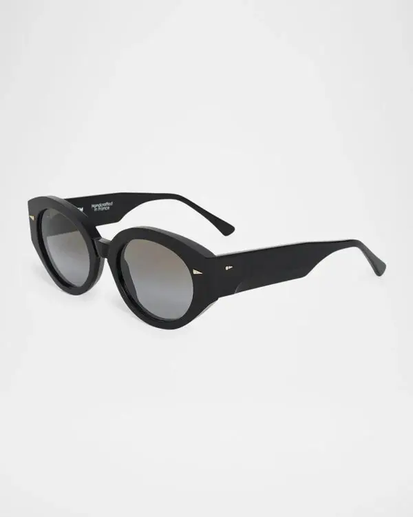 AHLEM Art Deco Round Sunglasses - Black