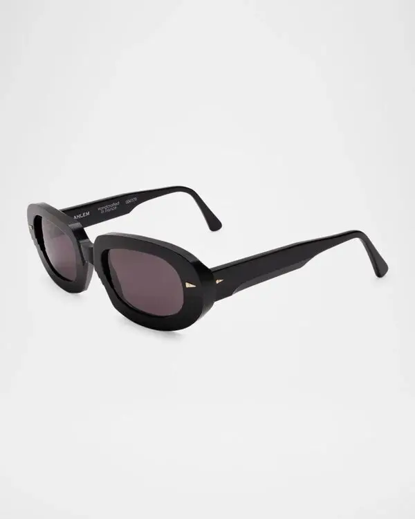 AHLEM Lombards Oval Sunglasses - Black