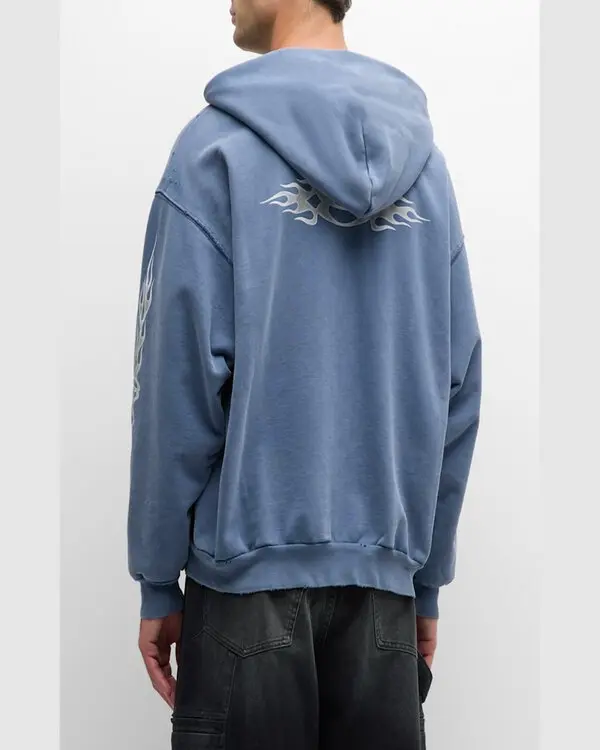Balenciaga Burning Unity Logo Zip Hoodie