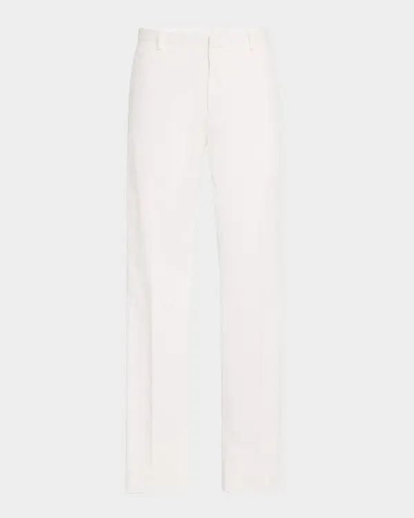 Zegna Premium Cotton Flat-front Pants - White
