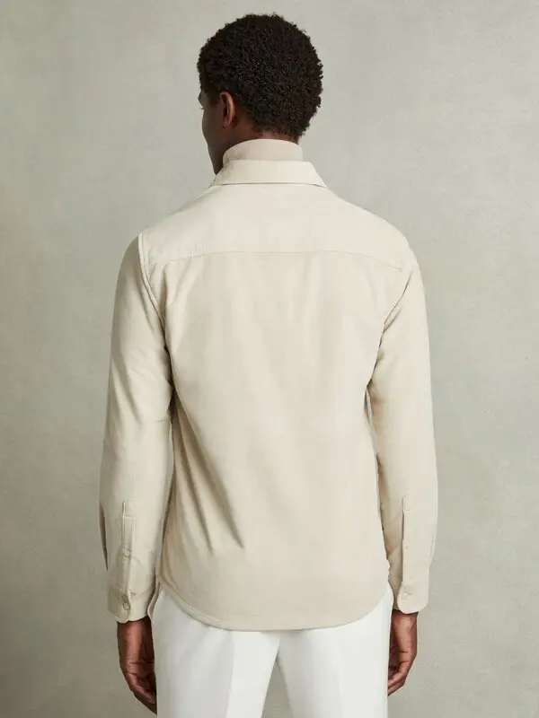 REISS Tucci Cotton-blend Corduroy Overshirt - Stone