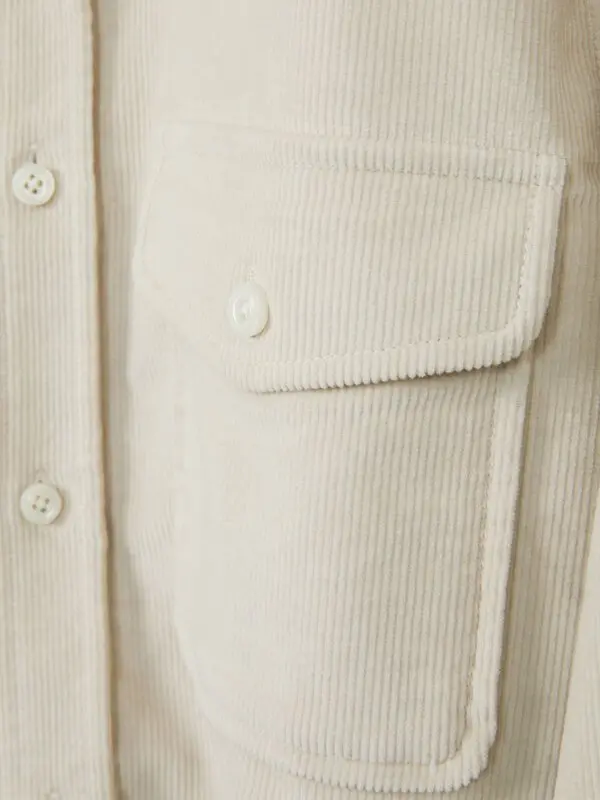 REISS Tucci Cotton-blend Corduroy Overshirt - Stone
