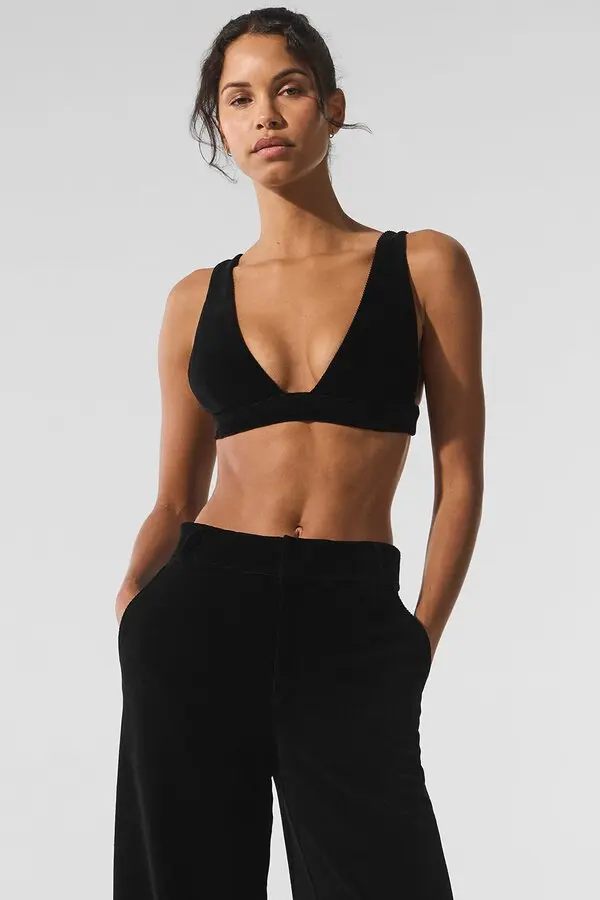 Alo Yoga Micro Corduroy Dreamer Bra - Black