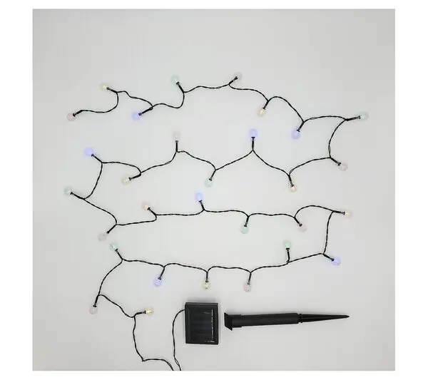 LUMABASE Solar-powered String Lights With Facet Ed Balls - One-color