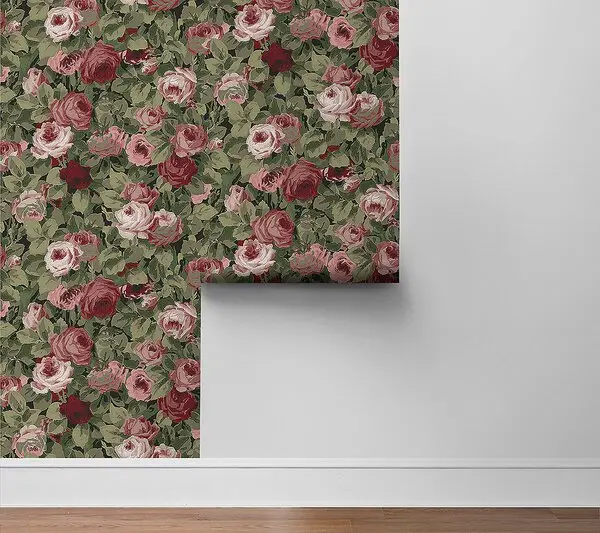 NEXTWALL Rose Garden Peel And Stick Wallpaper