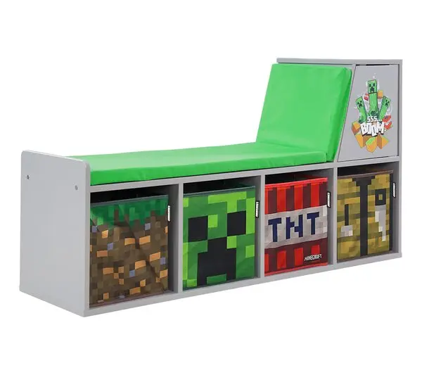 MICROSOFT Minecraft Cushioned Storage Bench W/ Reading Sh Elf - One-color