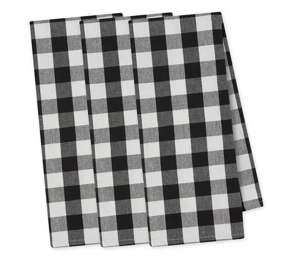 DESIGN IMPORTS Set Of 3 Buffalo Check Dishtowel S - One-color
