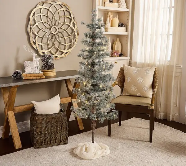 VALERIE PARR HILL As Is 4' Illuminated Snowy Pine Tree W/remote Valerie - One-color