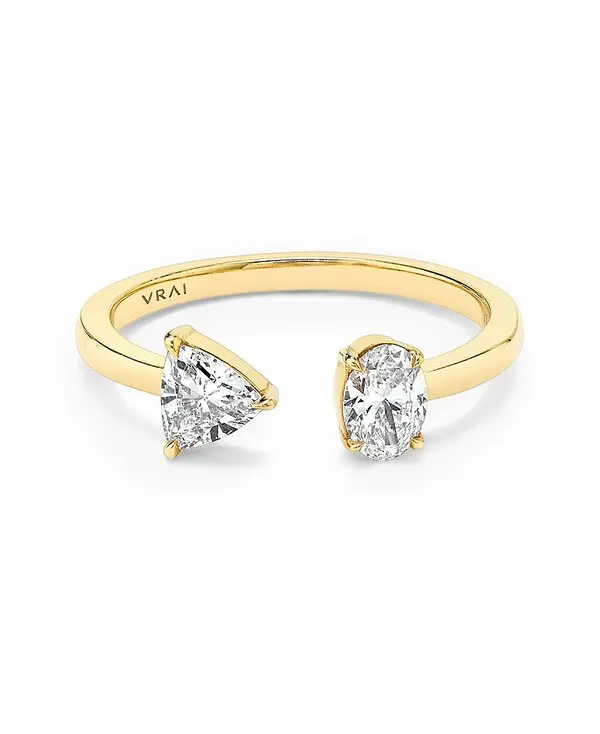 VRAI Mixed Lab-grown Diamond Cuff Ring - K Yellow Gold