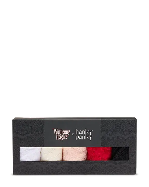 Hanky Panky Signature Lace Low Rise Thongs, Set Of 5 - Black/white/marshmellow/red/vanilla