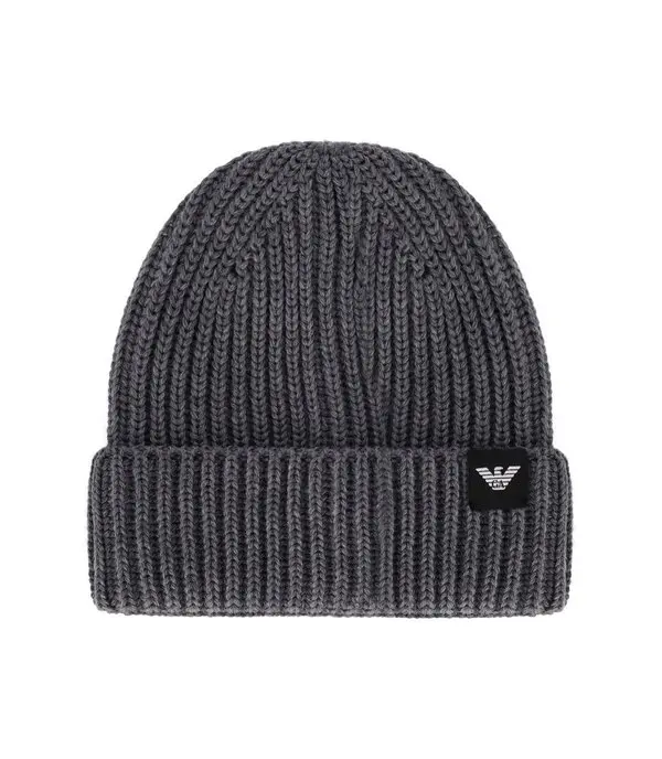 Emporio Armani Ribbed Beanie - Grey