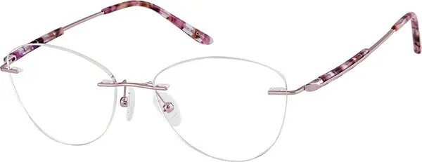 Zenni Cat-eye Rimless Eyeglasses - Pink