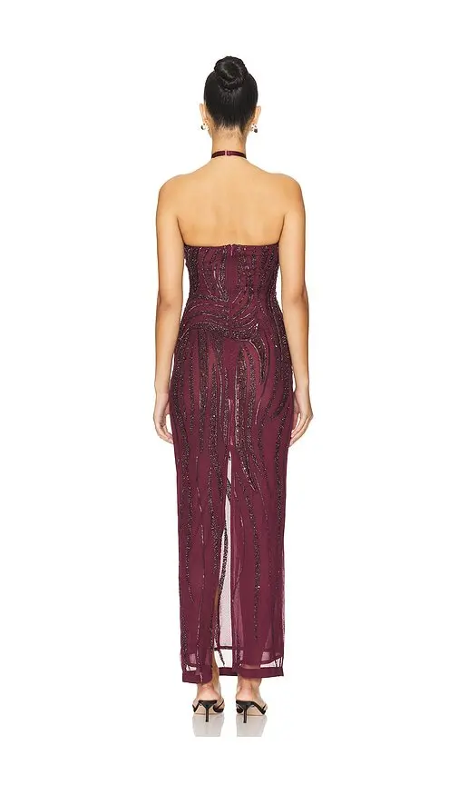 chinese dress ladies Noelle Strappy Tiered Satin Maxi Dress