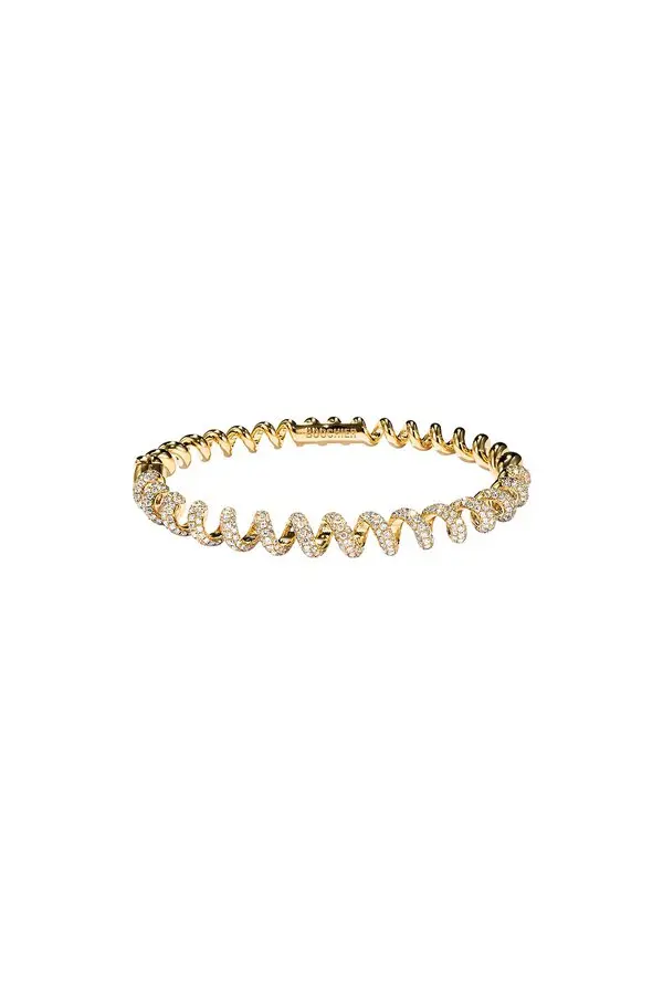 BOOCHIER Slinkee Diamond Bangle Bracelet - Yellow Gold