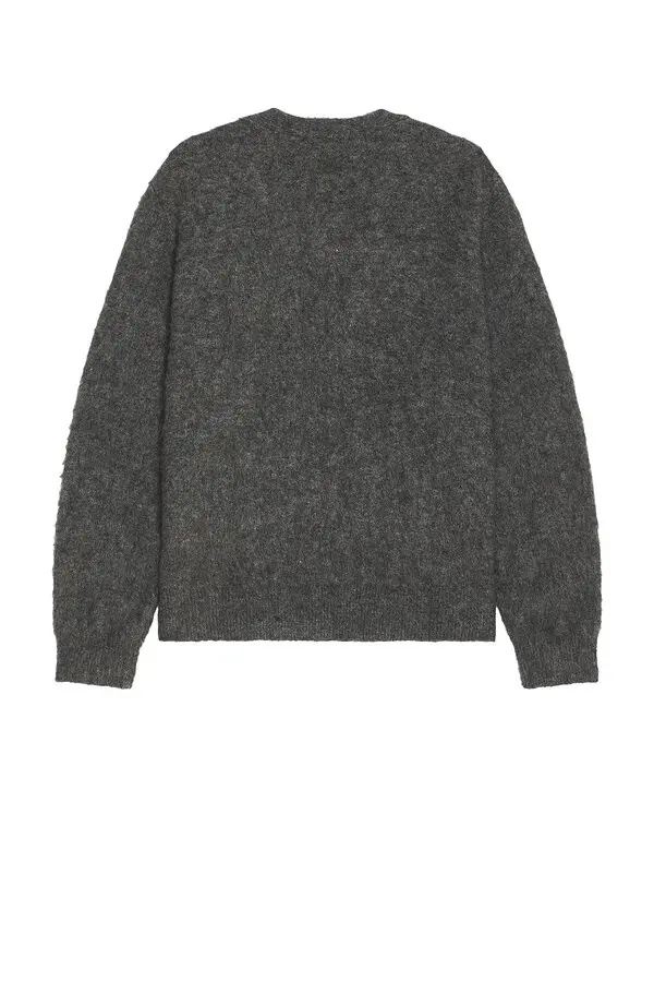 WAO Solid Brushed Cardigan - Charcoal