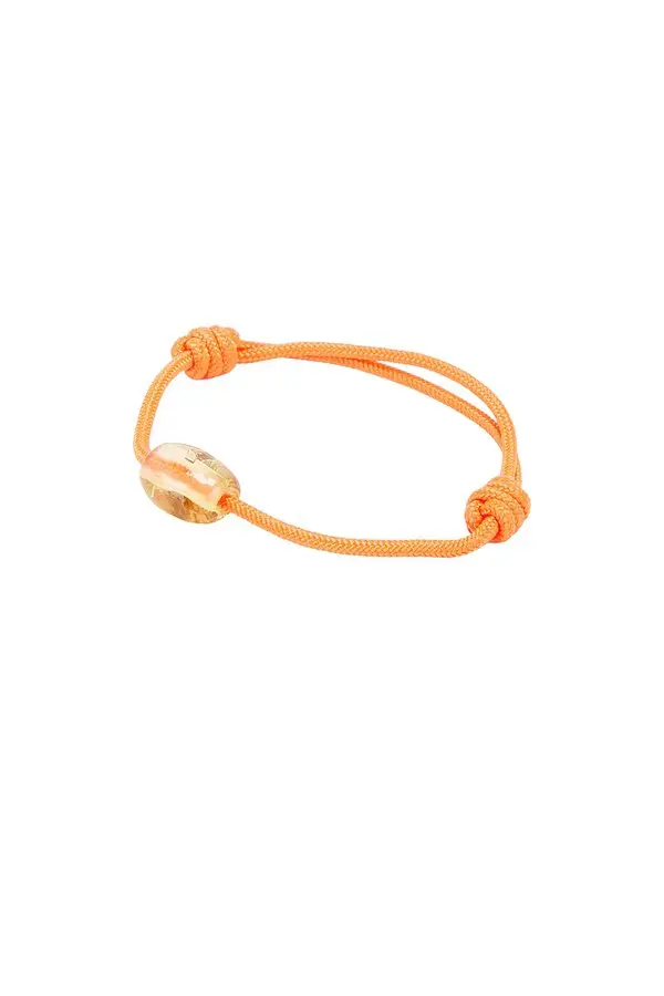Dezso By Sara Beltran Sapphire Cowry Bead Surf Cord Bracelet - Lemon Quartz  Orange Sapphire  & Orange