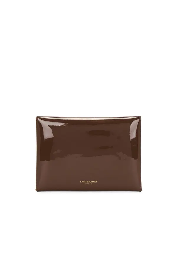 Saint Laurent Passport Case In Brown