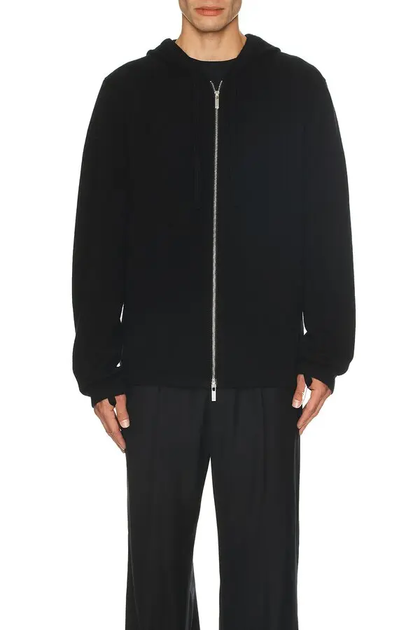 Helmut Lang Mohawk Full Zip Hoodie In Black - 40% Off | Editorialist