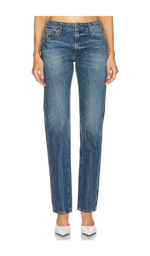 GRLFRND Isabel Low Rise Straight Jeans - Denim-medium