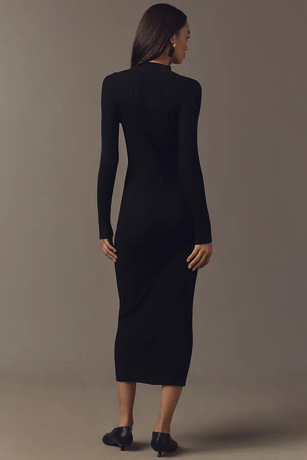 Anthropologie Long-Sleeve Studded Sweater Midi Dress In Black - 69% Off |  Editorialist