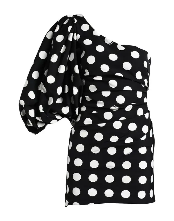 Pinko Mini Polka Dot One-shoulder Dress - Black