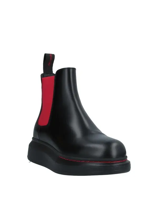 Alexander McQueen Leather Ankle Boots - Black