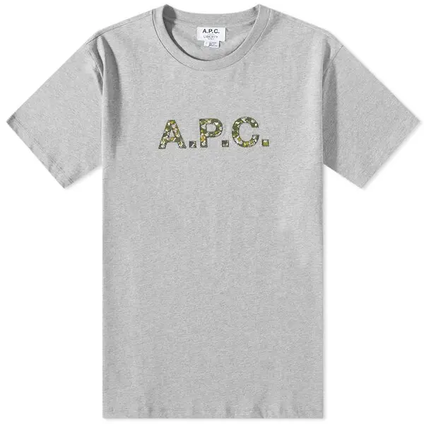 A.p.c. X Liberty Camo Logo T-shirt - Heather Light Grey