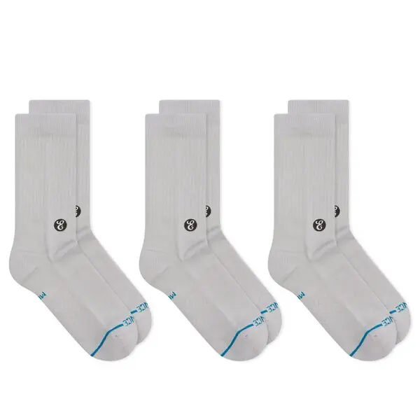 E BY END. Stance Basic Crew Socks 3 Pack - Grey