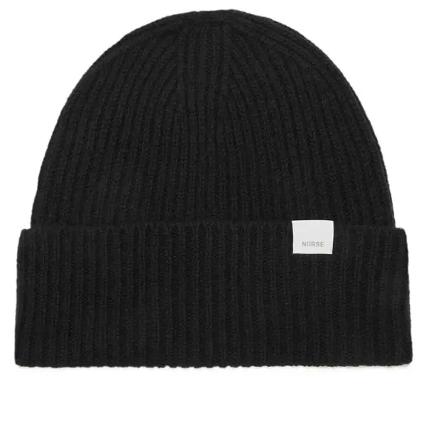 Norse Projects Standard Lambswool Beanie - Black