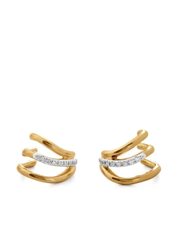 Monica Vinader Riva Huggie Earrings - Gold