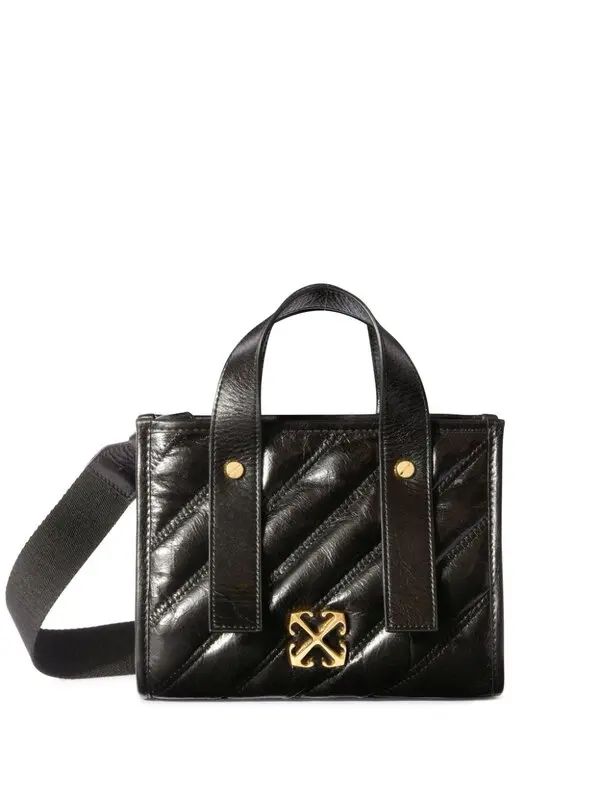 Off-White Quilted Tote Bag - Black
