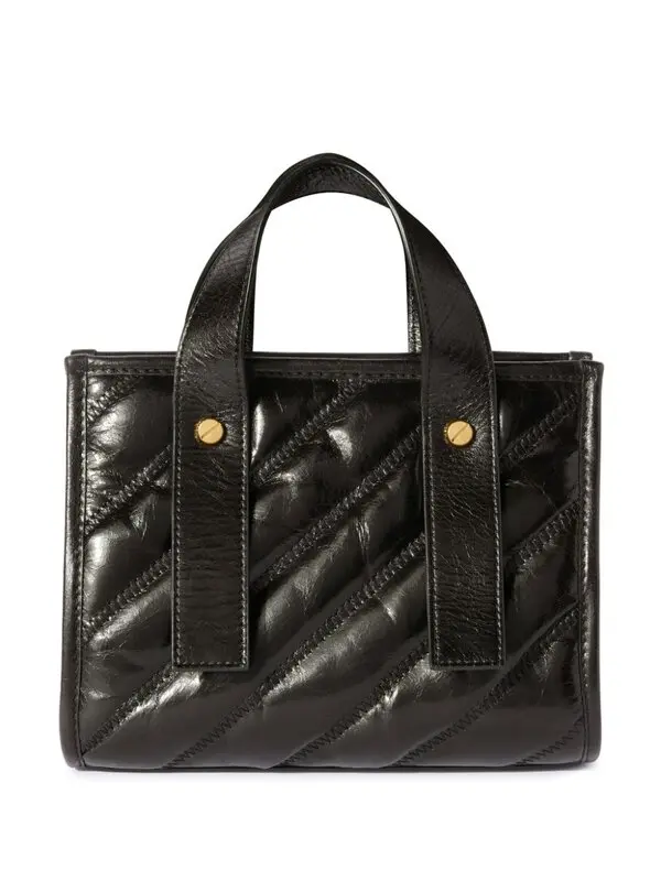 Off-White Quilted Tote Bag - Black